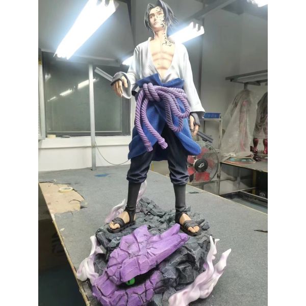 Quality 110cm Custom Resin Naruto Figure Shippuden Vibration Stars Uchida Sasuke for Home Decor for sale