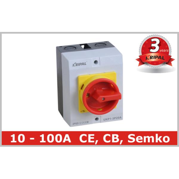 Quality IP65 32A Three Pole Isolator Switch / Industrial Rotary On Off Switch for sale