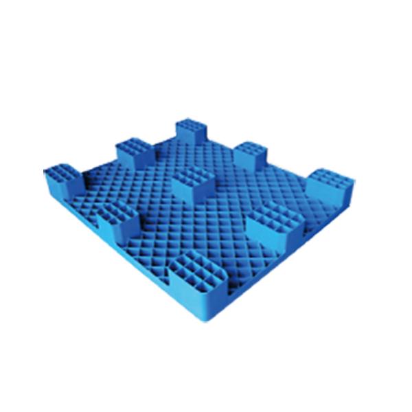 Quality Single Side 1200x1000 Euro Plastic Pallet 4 Way Entry Blue Custom for sale