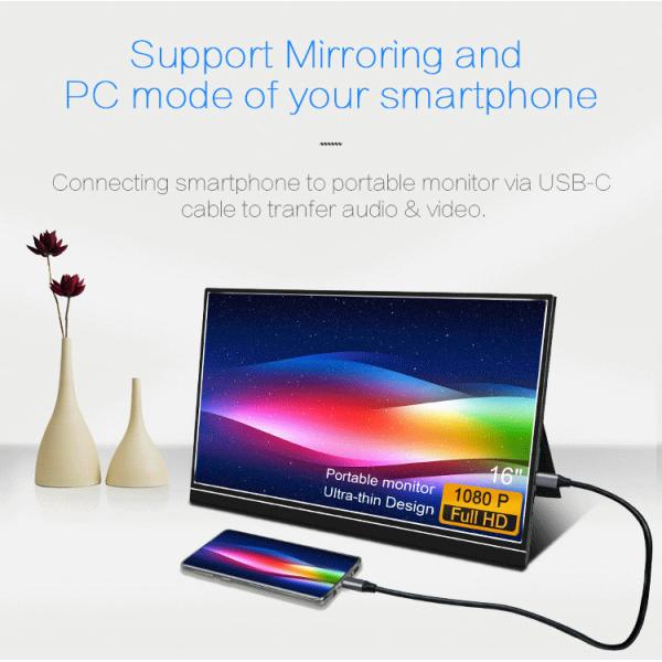 Quality Multiple Language 9mm Thickness Weight 705g 16 Inch Portable Monitor for sale