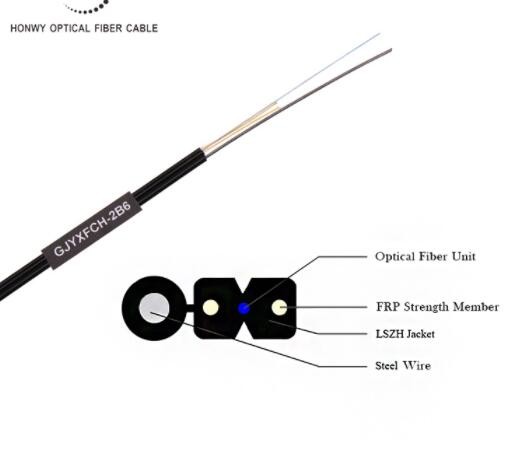 Quality 1260nm-1650nm FRP Bow Type FTTH Aerial Drop Cable for sale