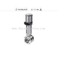 Quality double seat butterfly valves sanitary pneumatic mixproof with positioner for sale
