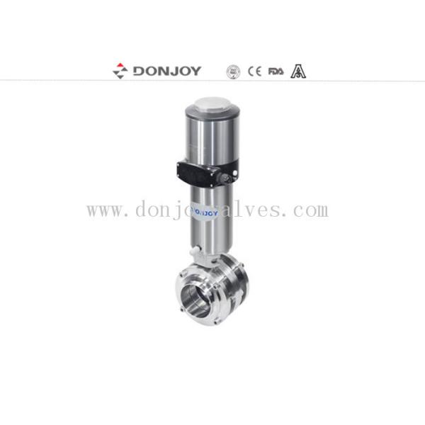 Quality double seat  butterfly valves sanitary pneumatic mixproof  with positioner for sale