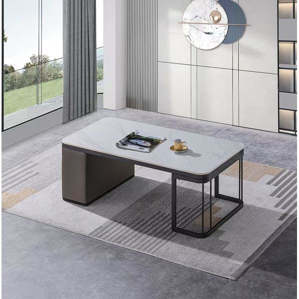 Quality Y03# Modern Office Furniture Marble Coffee Table Office Reception Tea Table for sale