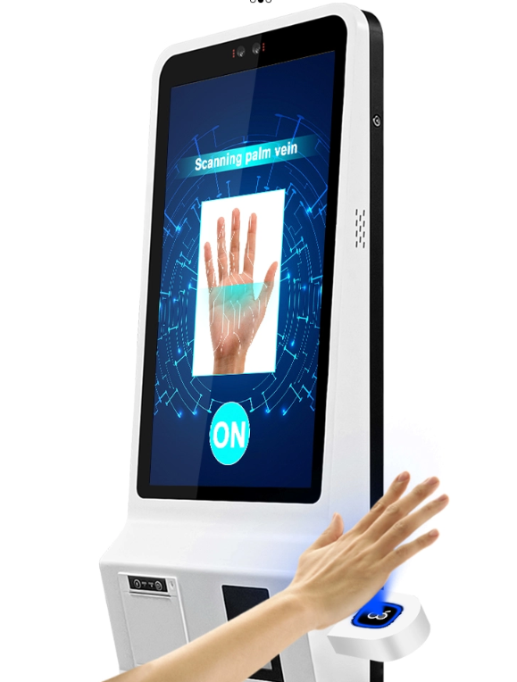 Quality 24inch Palm Vein Recognition Payment Touch Screen Kiosk with Android Win 11 for sale