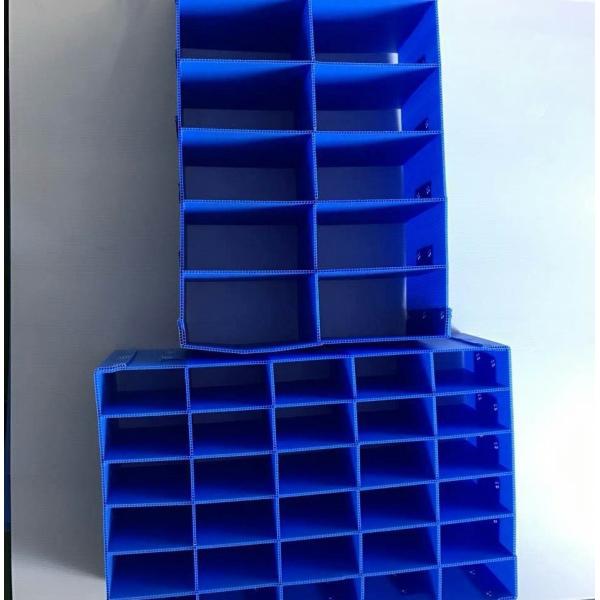 Quality Fireproof Plastic Hollow Sheet Blue 2440mm Plastic Dividers Box Crates for sale