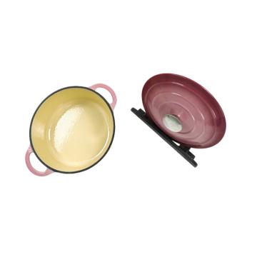 Quality Purple Enamel Coated Cast Iron Casserole With Lid No seasoning for sale