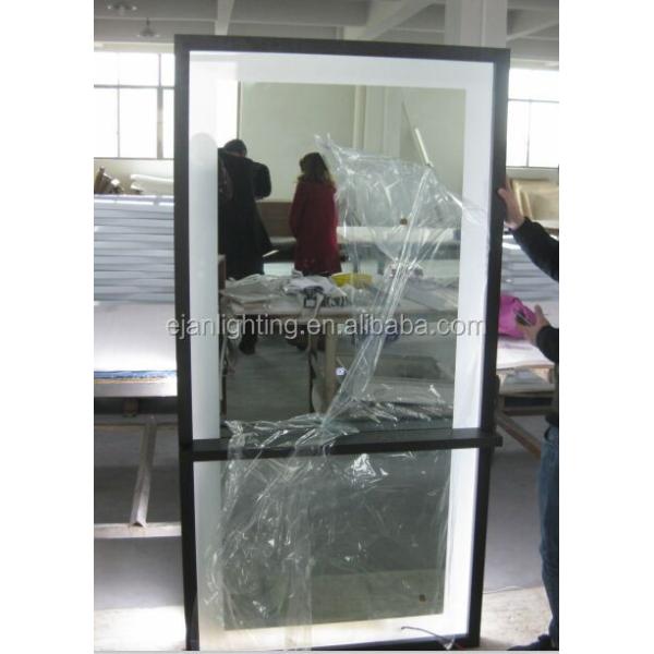 Quality Wood Framed Bathroom Backlit Full Length Mirror With LED Concealed Light And for sale