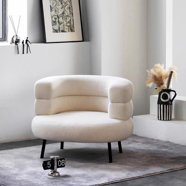 Quality Lazy Study Reading Single Chair Fabric Casual Chinese Style High Legged Single Sofa for sale