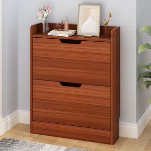 Quality Modern 6 Pair 17cm Width Two Tier Slimline Shoe Cabinet For Entryway for sale
