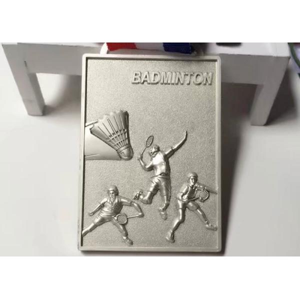 Quality Square Shape Custom Metal Medal 70*50*4mm For Team Badminton Games for sale