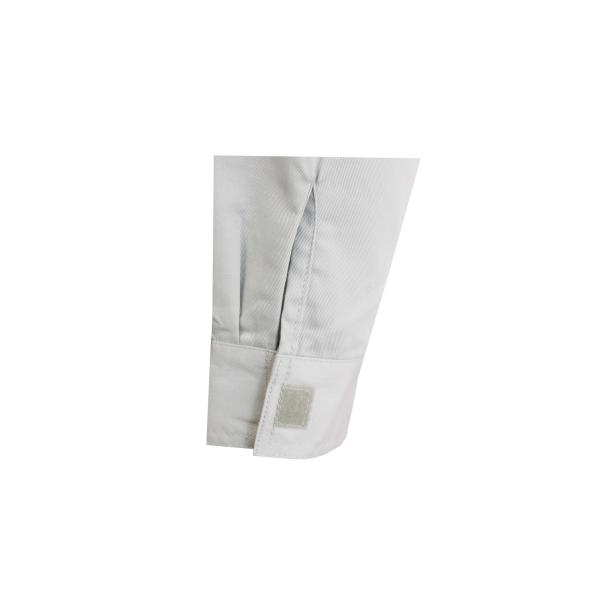 Quality 280GSM Twill 3/1 Flame Retardant Coverall Multi Pockets Light Gray for sale