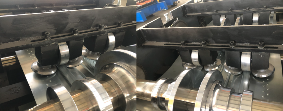 Composite metal floor decking side rollers part