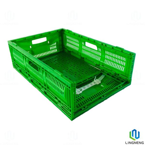 Quality Fruit / Vegetable 36L Folding Crate Box Plastic Collapsible Storage Crate With for sale