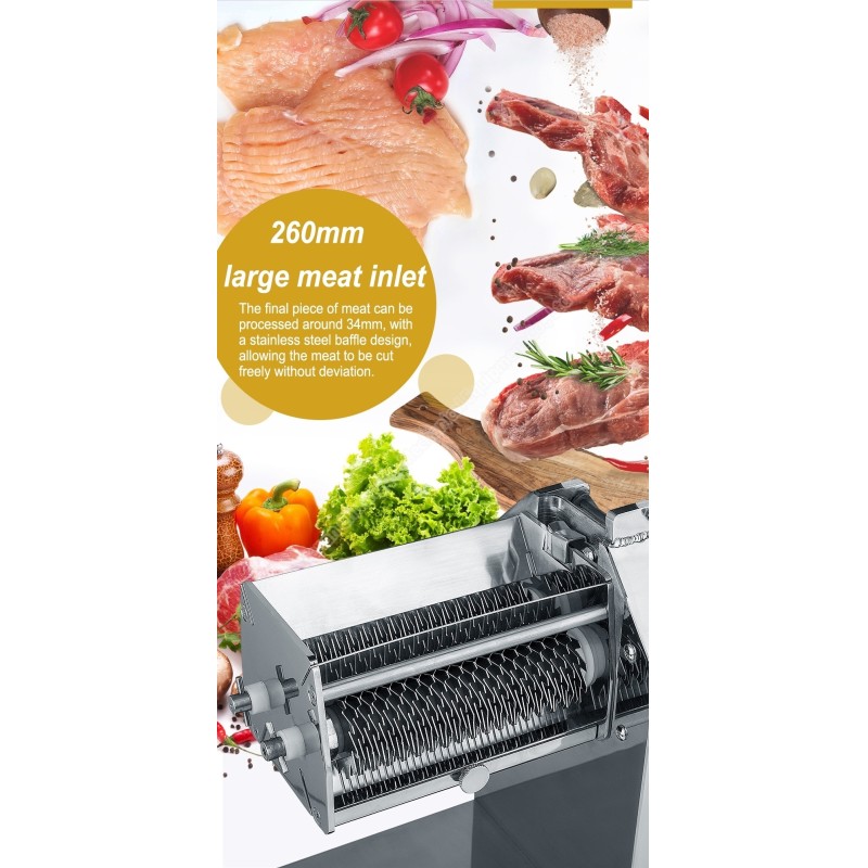 Meat tenderizer machine in operation