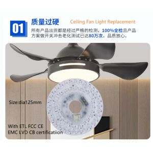 Quality AC220V 110V18W Driverless Dia 125mm Led Ceiling Fan Light Replacement Led Module for sale