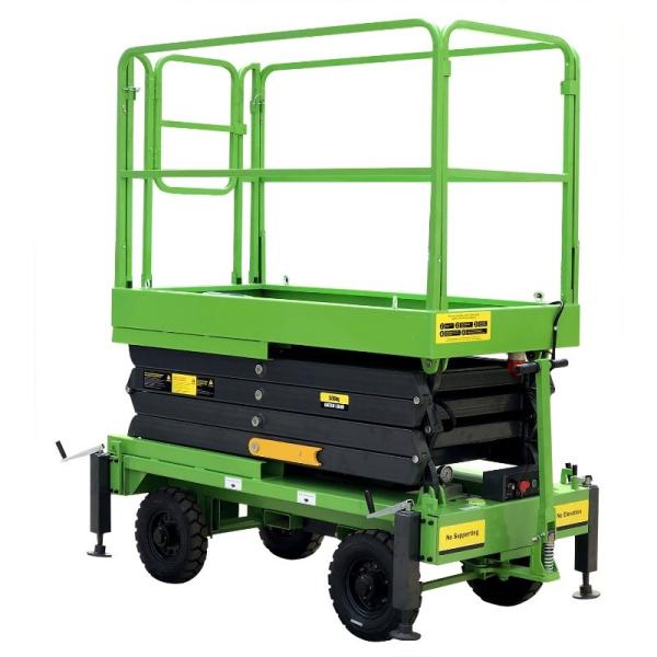 Quality CE Manual Pushing Mobile Scissor Lift For Working At Height 9 Meters for sale