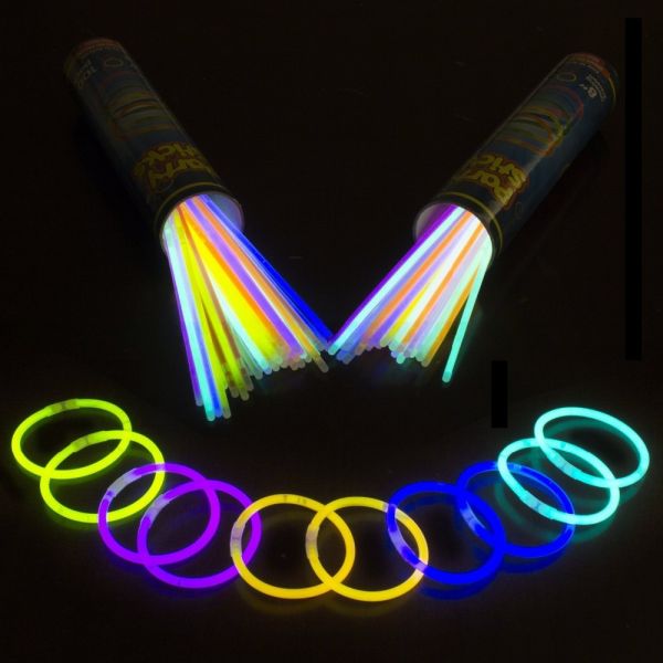Quality Multi Colored 8 Inch Glow Stick Bracelets for Year Party Decoration from PE/plastic for sale