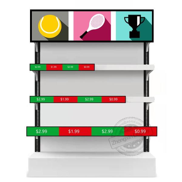 Quality 23.1inch Wall Mounted Stretched Bar Lcd Monitor Supermarket Shelf Wide Lcd Display Strips for sale
