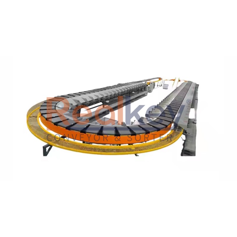 Cross belt sorter system in industrial setting