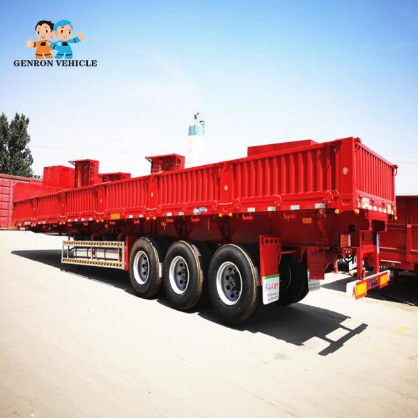 Quality Containers Flatbed Wall 600mm 13M 40FT Drop Side Semi Trailer for sale