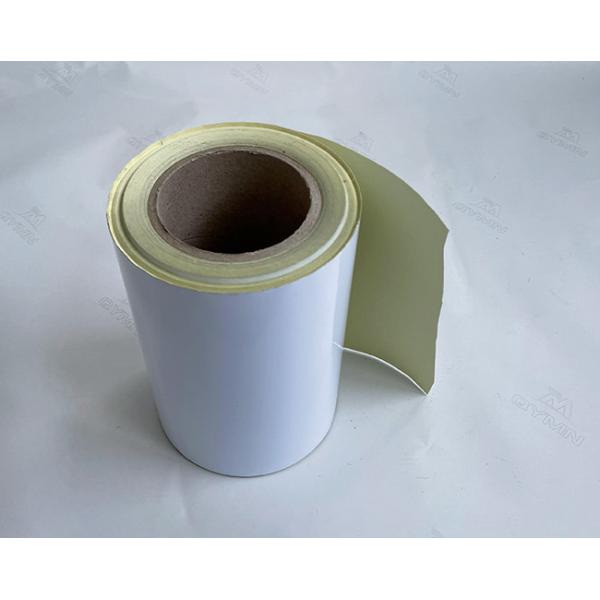 Quality 75UM Synthetic PP Tyre Label Sticker With Hot Melt Glue 95G Sillicone Liner for sale