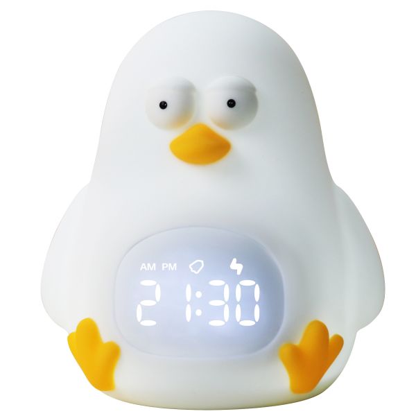 Quality Animal Shaped Silicon Led Night Light With Digital Table Alarm Clock Up Toys For Kids Room for sale