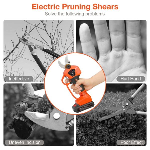Quality 40mm Orange Cordless Pruning Shears Electric With Handguard 1000W for sale