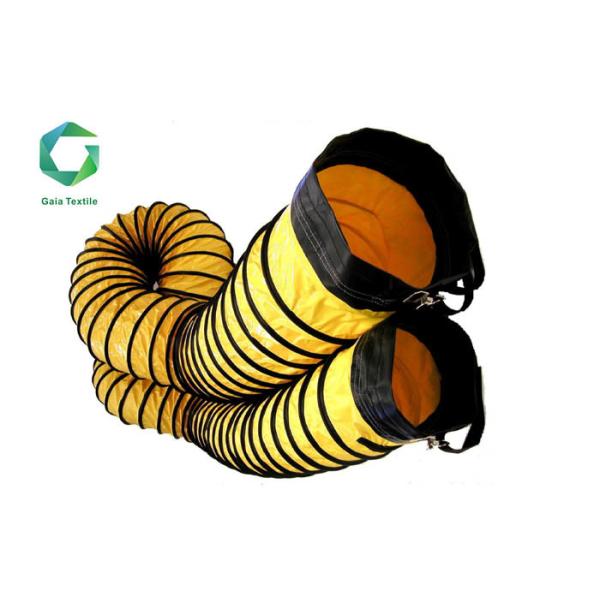 Quality 600gsm 1300d PVC Coated Spiral Duct , Fabric Flame Retardant Tunnel Flexible Vinyl Duct for sale