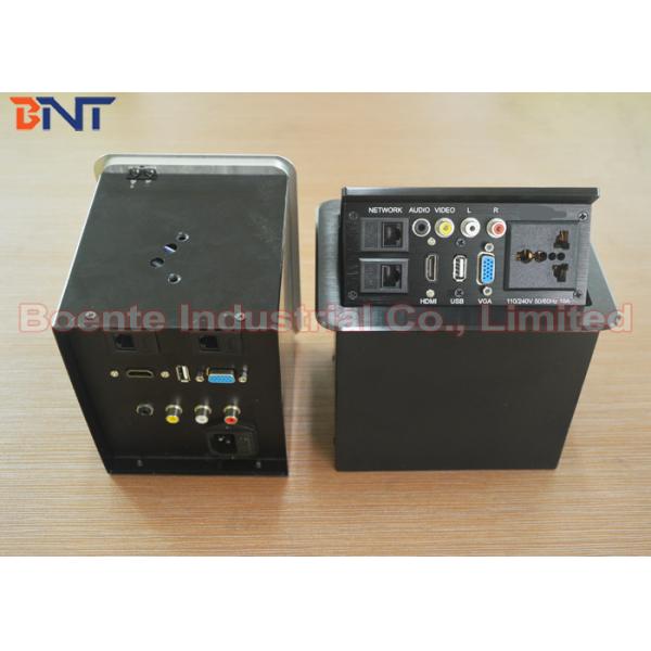 Quality Humanization Desktop Power Sockets With Laser Logo , Conference Table Pop Up Box for sale