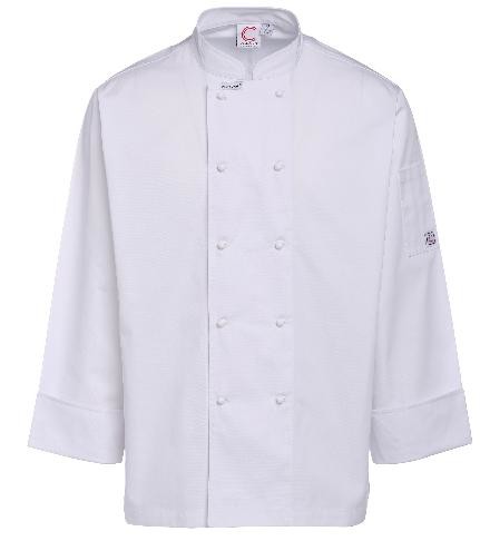 Quality Stand Up Collar White Chef Coat for sale