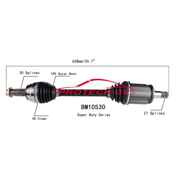 Quality Joint Cv Drive Shaft Axle Heavy Duty Clamp TPEE Boot Right Front Cv Shaft for sale