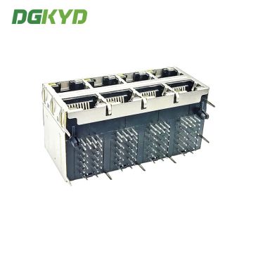 Quality DGKYD24Q042DH14A4D068 Multi-Port Socket 10P8C Connector Gigabit 2X4 Modular for sale