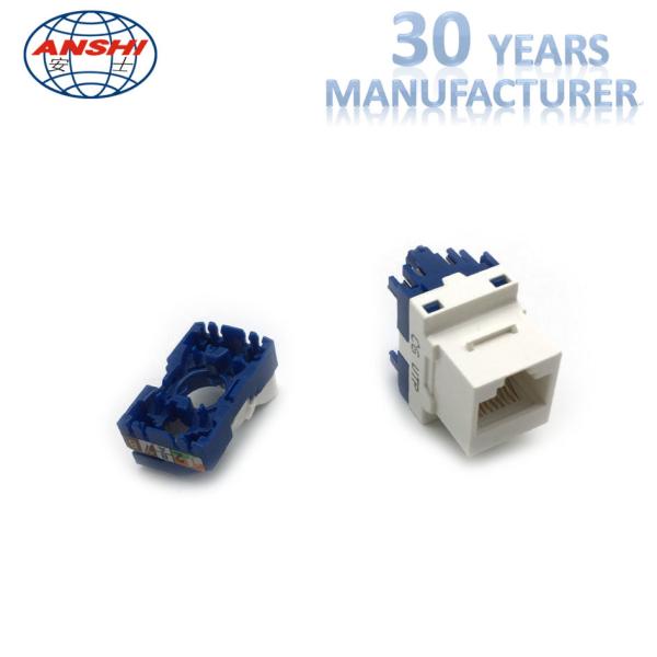 Quality Toolless UTP Rotation RJ45 Keystone Jack CAT5E CAT6 Gold Plating for sale