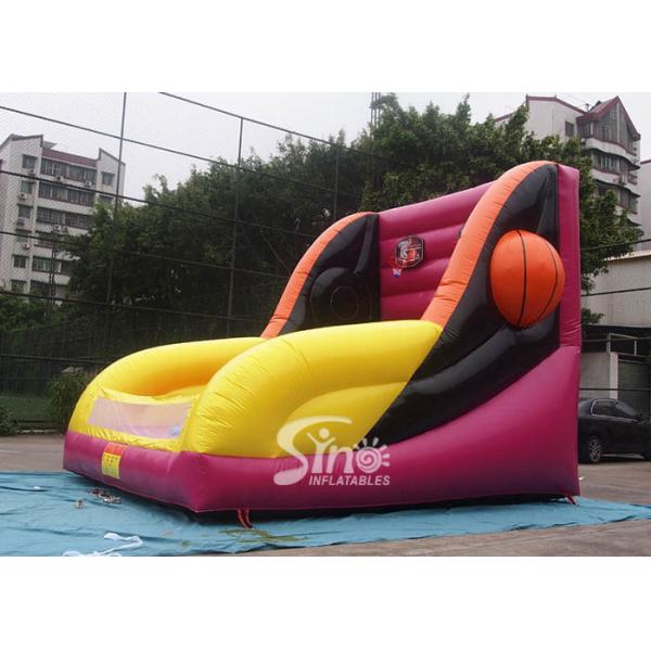 Quality Custom made giant inflatable basketball throwing with hoop for indoor games for sale