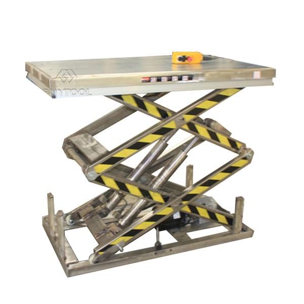 Quality 2000 Lbs Stationary Lift Table Hydraulic Electric Stainless Steel Scissor Lifting Platform for sale