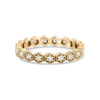 Quality Trendy Eternity Geometric Shape Cubic Zirconia Stackable Ring Band for Women for sale