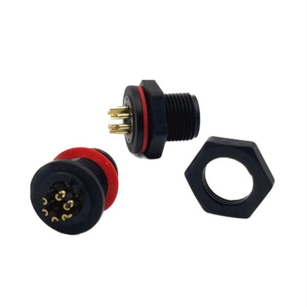 Quality Male PCB 6Pin Circular Connector PA9T Gold Plated Customized for sale