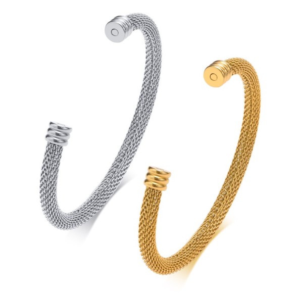 Quality Gold Cuff Wrap Bracelet Open Wide Mesh Pattern Adjustable for Birthday Gift for sale
