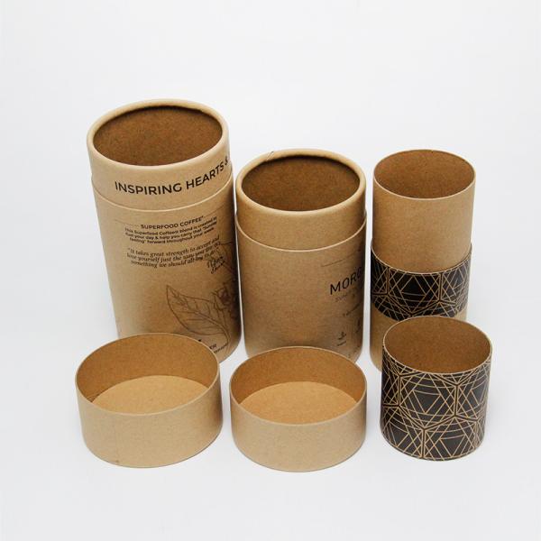 Quality Custom Printed Cylinder Kraft Paper Tube Recyclable Tea Packaging Containers for sale