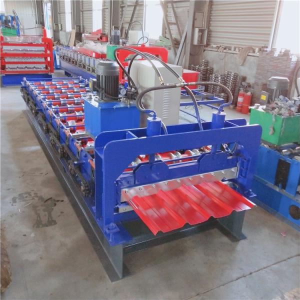 Quality Roof Tile Trapezoidal Sheet Roll Forming Machine Sidewall 16mm Under Frame 300 H for sale