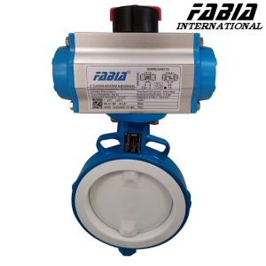 Quality Pn 16 Pneumatic Rubber Lined Butterfly Valve  PTFE-Lined Butterfly Valve Corrosion Resistance for Chemical Processing for sale