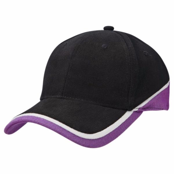 Quality 100% Cotton Printed Baseball Caps / Sandwich Baseball Cap Striped Style for sale