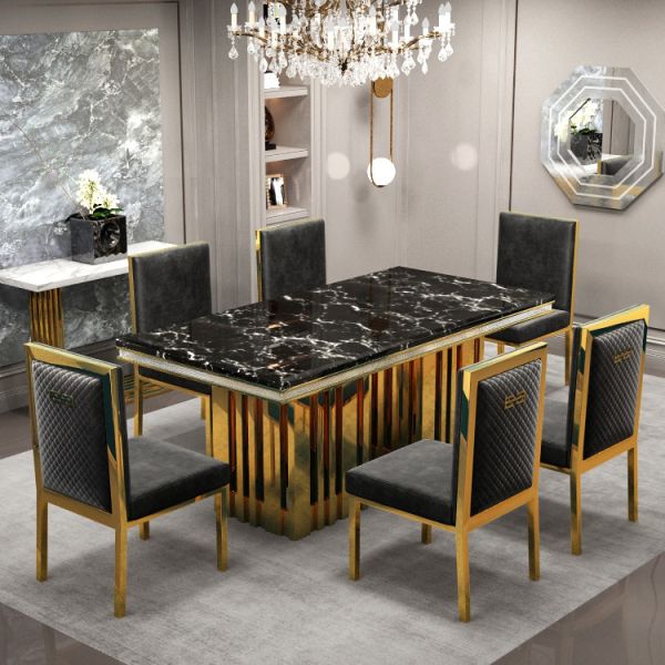 Quality Modern Oversize Dining Table With Marble Top For Functionality for sale