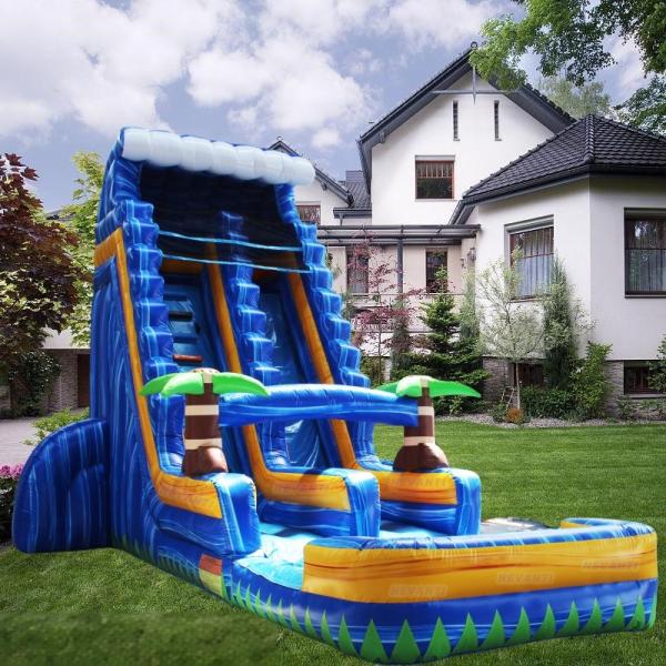 Quality Max Capacity 100-500kg Customized Color Inflatable Mario Water Slide Coming in for sale