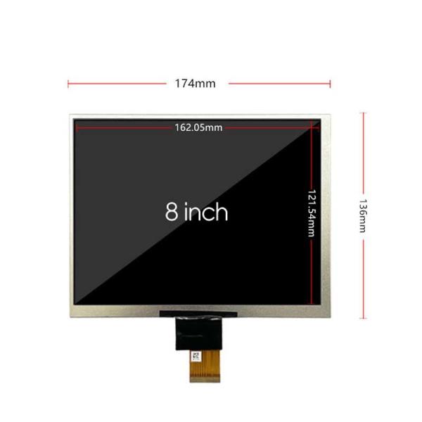 Quality 8 Inch Tft Lcd Display 1024X768 Resolution LVDS Interface 350c/D Free View Angle for sale