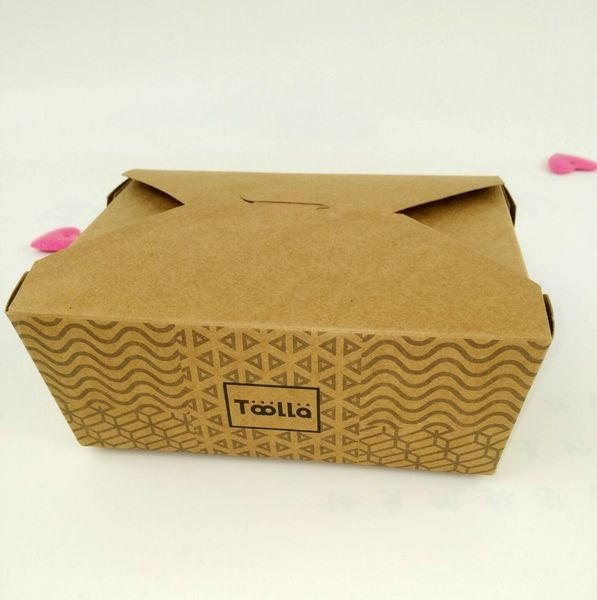 Quality Packaging Paper Takeaway Box Custom Logo Pe Coated Interior Grease Resistant for sale