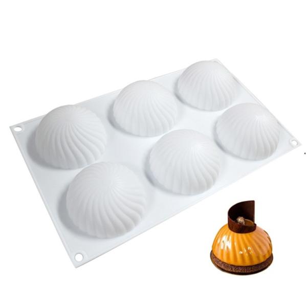 Quality Handmade Decorative Silicone Cake Mold 6 Cavities Custom Logo LFGB Approved for sale