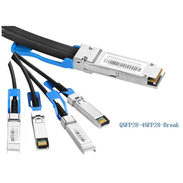 Quality 100G QSFP28 to 4SFP28 Direct Attach Cable (DAC) 100G Breakout PCC cable 1M for sale