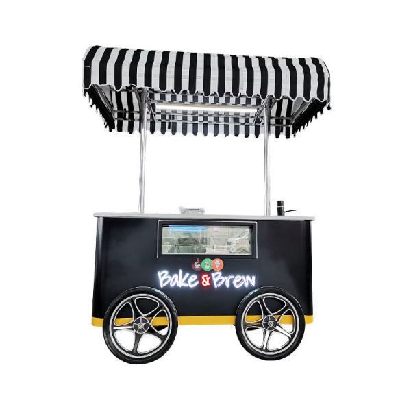 Quality New style Hard Ice Cream mobile Cart with LED Light Italy Gelato Cart Good Quality Ice Cream Push Cart with CE for sale